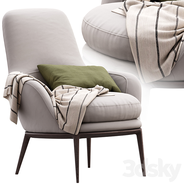 Caratos By Maxalto - Arm chair - 3D model