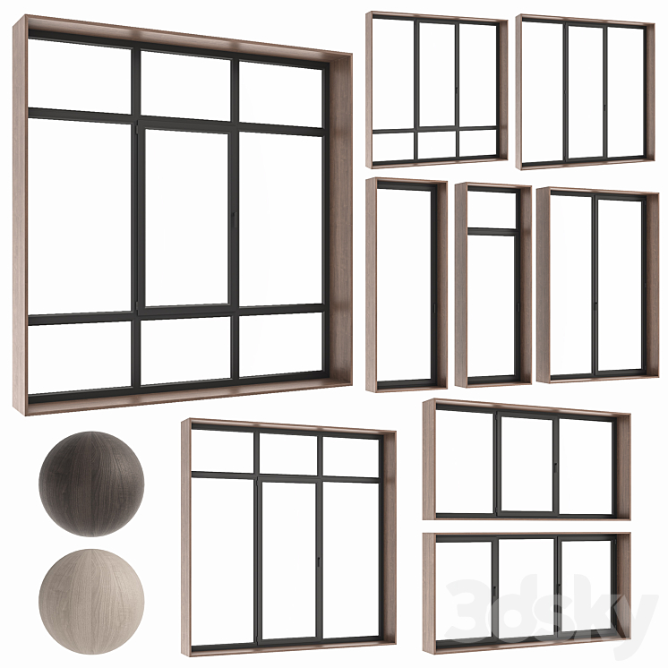 different windows 3D Model Free Download - 3DSKY Decor Helper