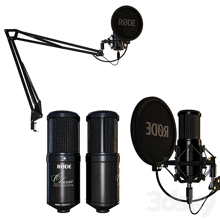 Rode Classic II Limited Edition microphone recording 3D model - Audio ...