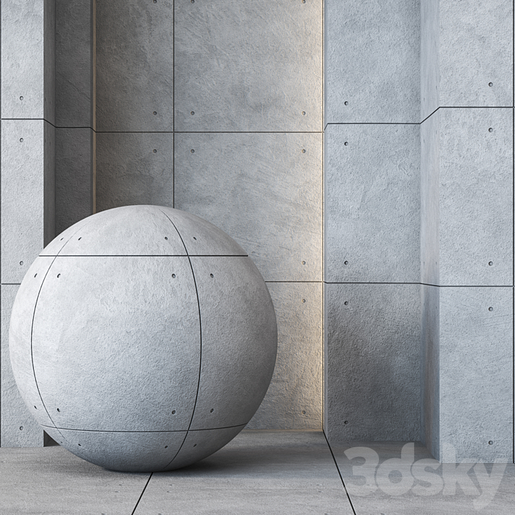 Concrete Panel Texture 4K - Seamless - Wall covering - 3D model