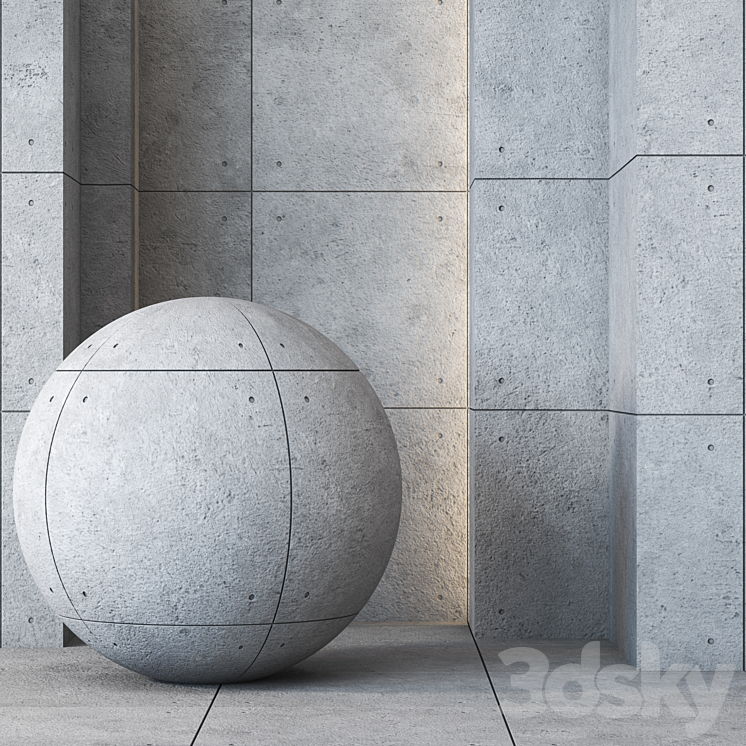 Concrete Panel Texture 4K - Seamless - Wall covering - 3D model