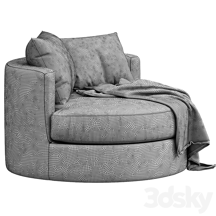 Balboa Upholstered Swivel Armchair - Arm chair - 3D model Balboa Upholstered Swivel Armchair - Arm chair - 3D model
