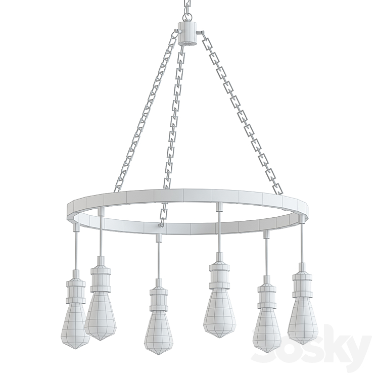 LALUZ Modern Farmhouse Chandelier - Pendant light - 3D model LALUZ Modern Farmhouse Chandelier - Pendant light - 3D model