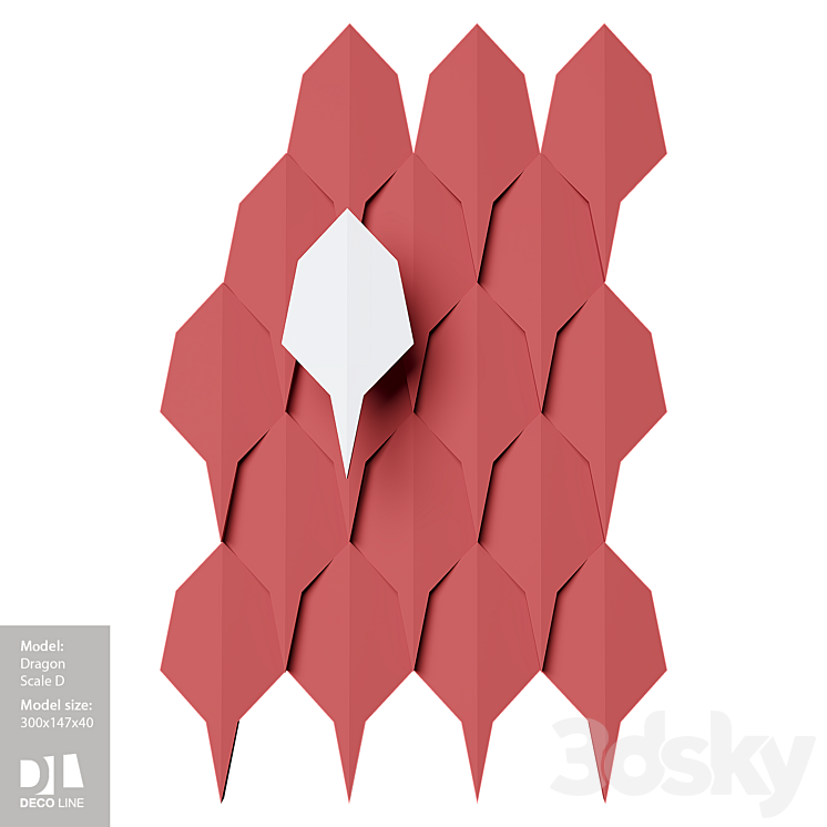 Dragon scale D - 3D panel - 3D model