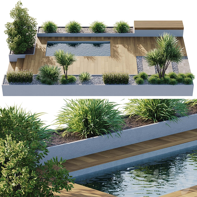 landscape with pool 01-V - Other - 3D model