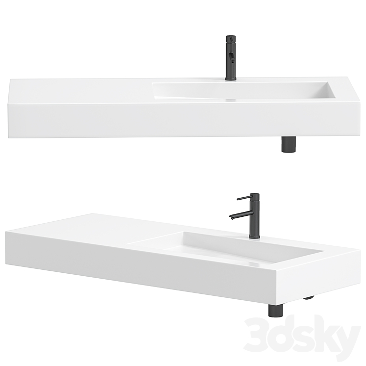 SLOPE WALL HUNG STONE BASIN - Wash basin - 3D model