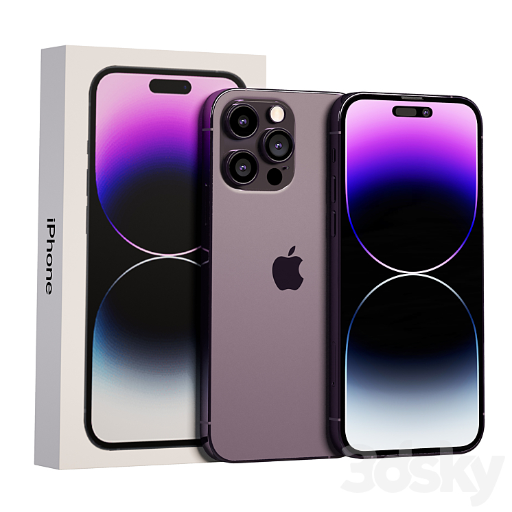 iPhone 14 Pro Max Deep Purple - Phones - 3D model