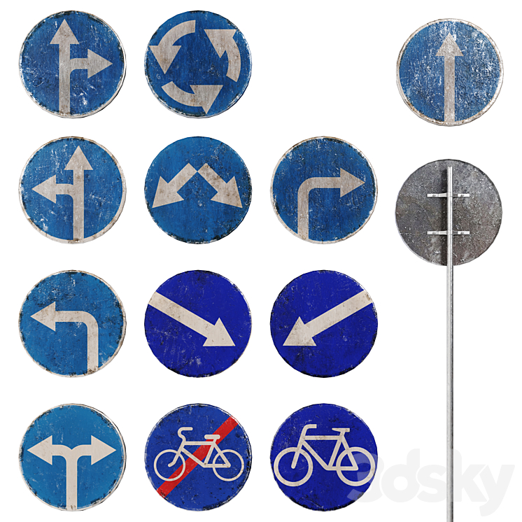 Prescriptive Road Signs - Urban environment - 3D model