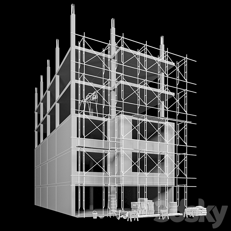 Modular Construction Site - Building - 3D model