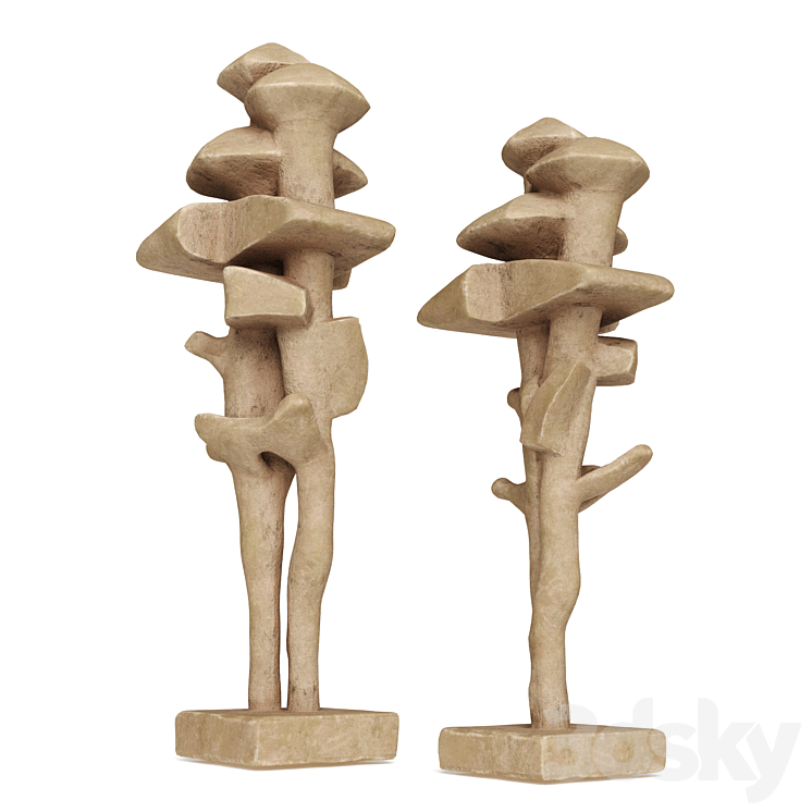 Cubist tree sculpture - Sculpture - 3D model