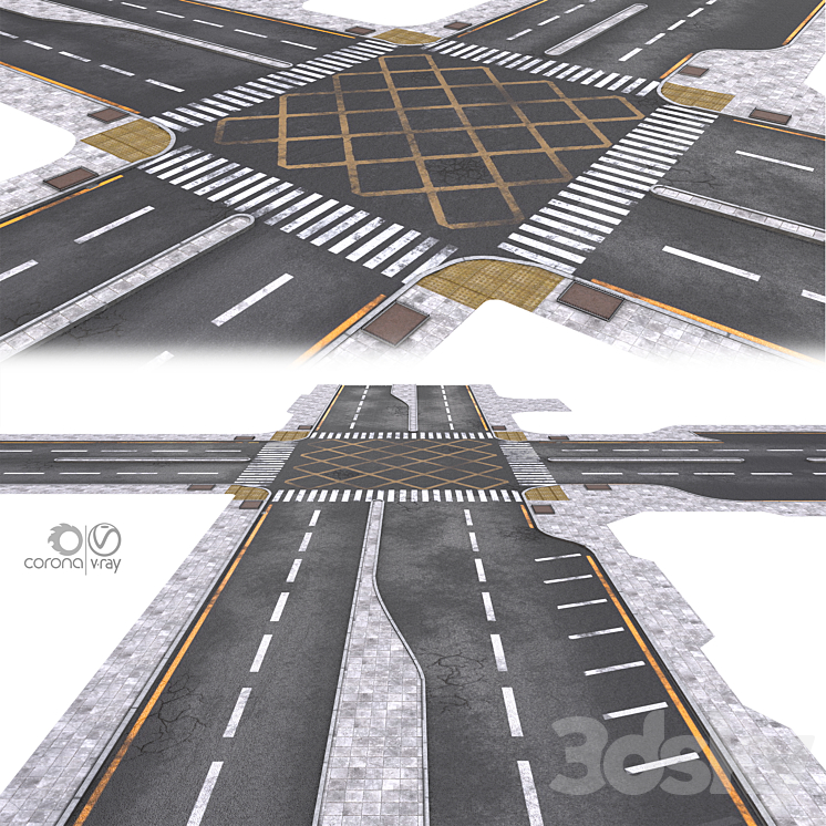 Road 01 - Urban environment - 3D model