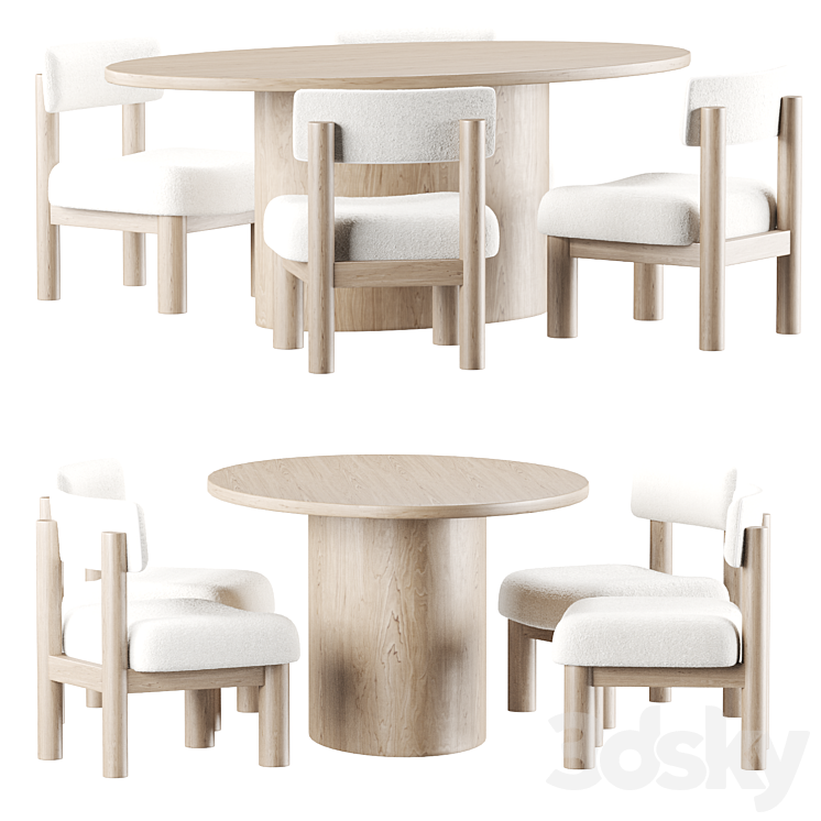 Dining set by House of Leon - Table + Chair - 3D model