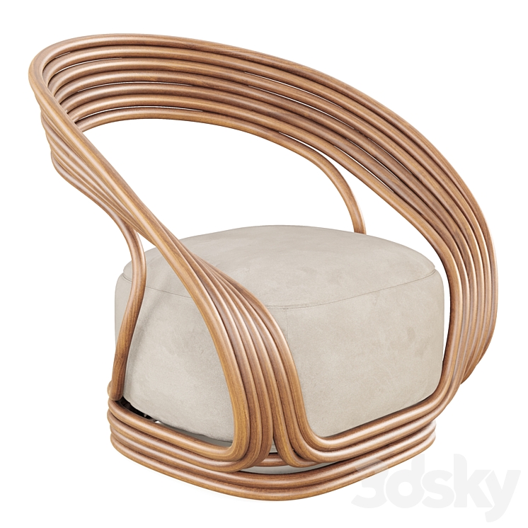 Eva Armchair-by Giovanni Travasa - Arm chair - 3D model