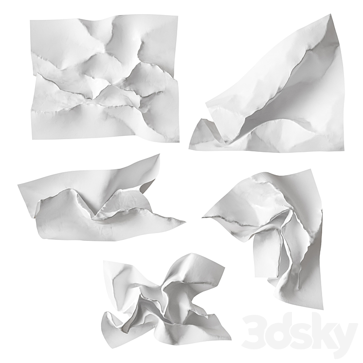 crumpled paper - Miscellaneous - 3D model