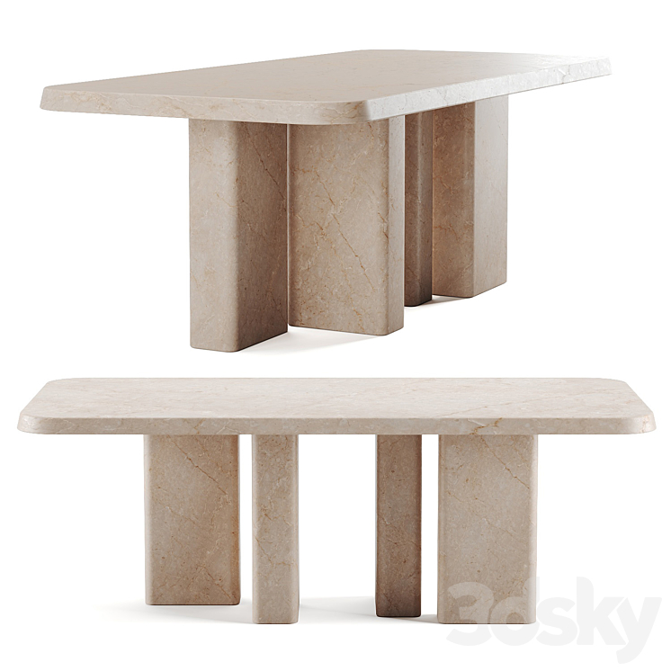 Cruz Outdoor Rectangular Dining Table - Table - 3D model