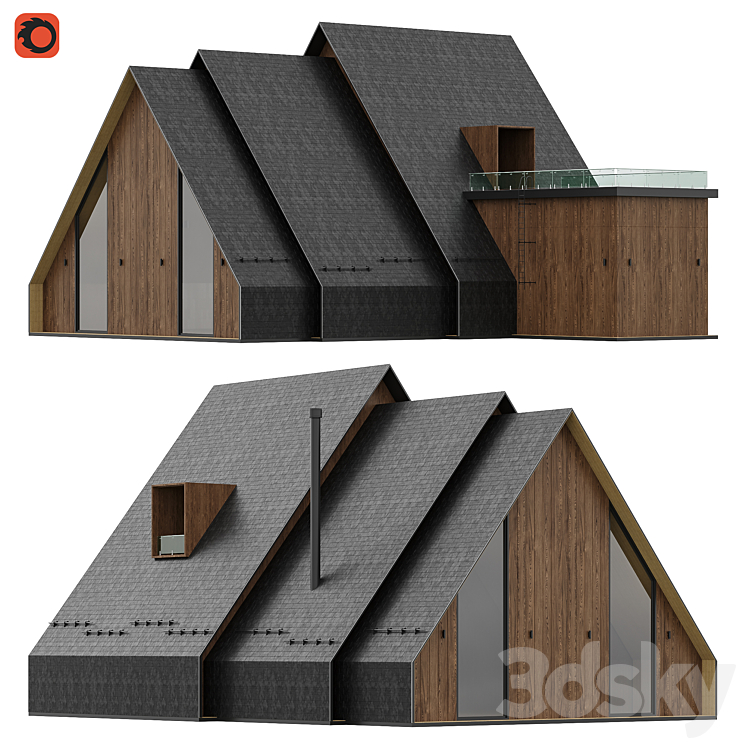 A frame house_1 - Building - 3D model