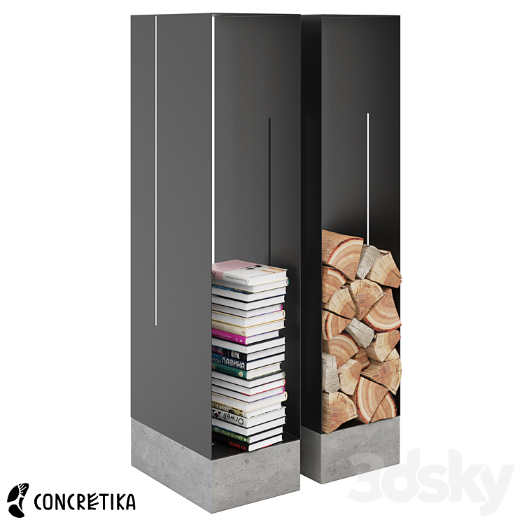 Firewood rack Concretika 1350 - Fireplace - 3D model