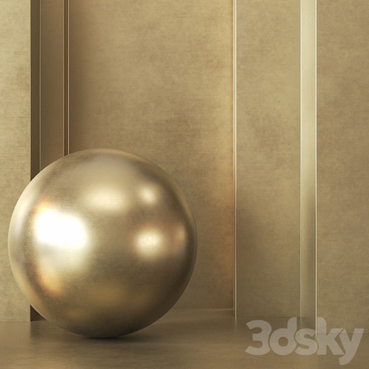 Rustic Gold Texture 4K - Seamless - 2 Color - Metal - 3D model