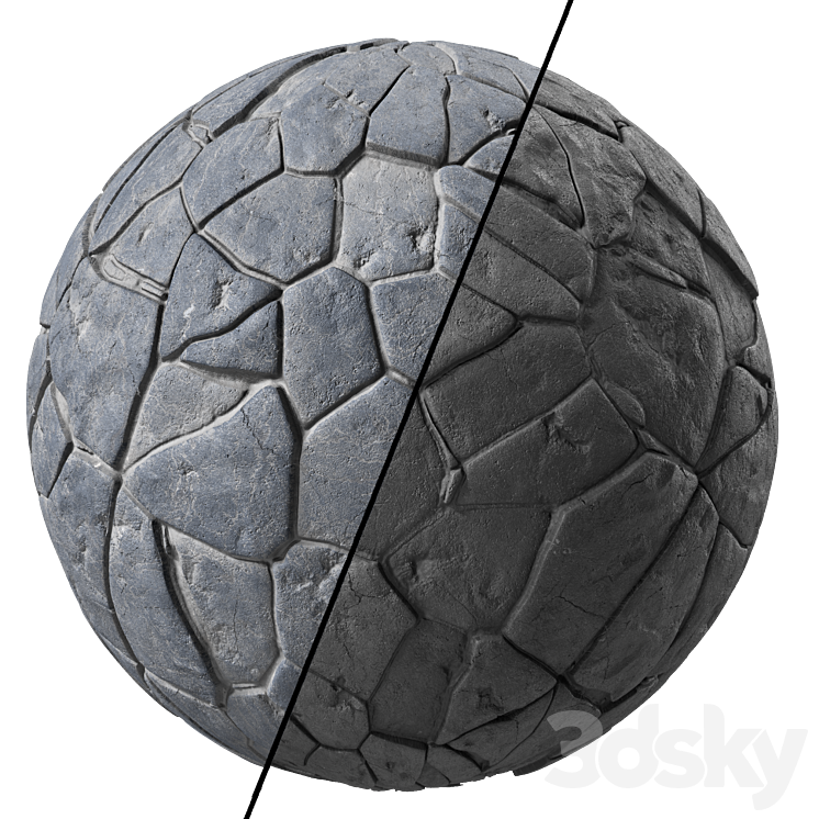 Stone Wall Materials 53- Sbsar Pbr 4k Seamless - Stone - 3D model