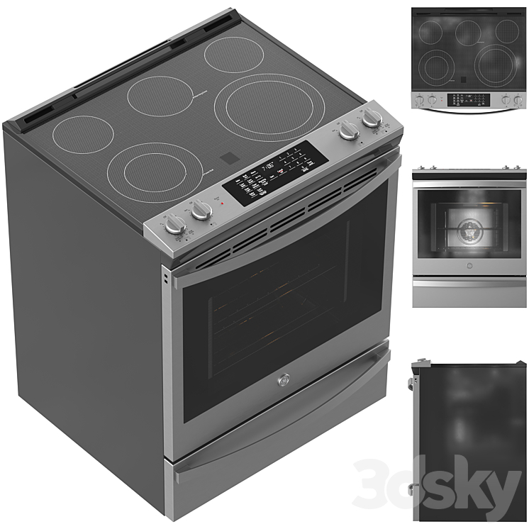 GE Appliance Collection 01 3D Model - 3DSKY Decor Helper