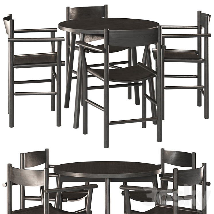 Nikari Academy Chair And Scandi Table Table Chair 3d Model