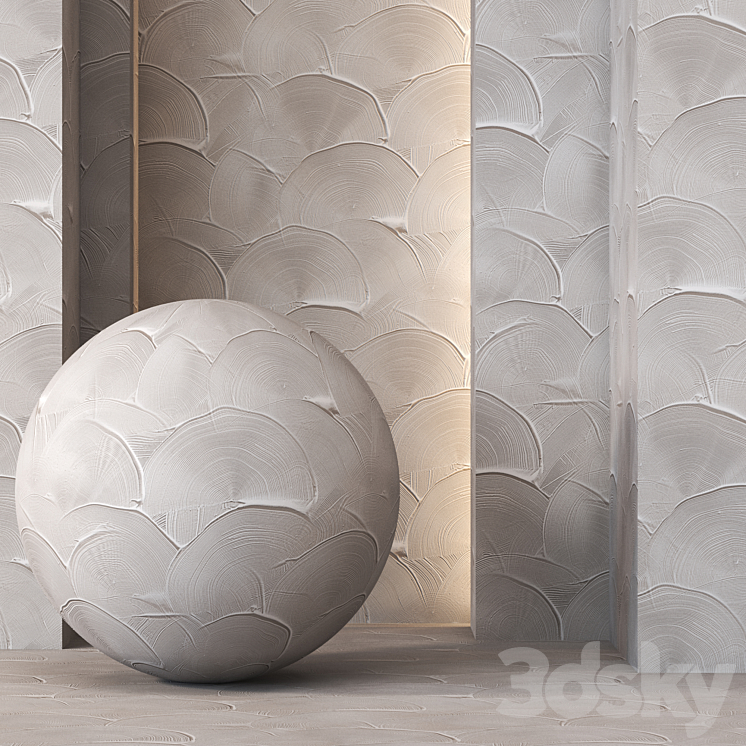 Decorative Plaster Wall Texture 4K - Seamless - Wall covering - 3D model