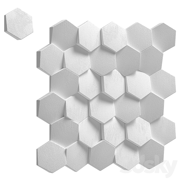 3D hive panel - 3D panel - 3D model