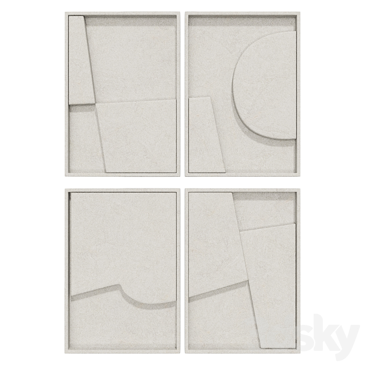 Wall Panel Quartet - Frame - 3D model