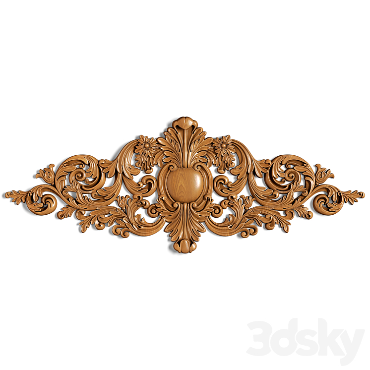 Carved Cartouche 002 - Decorative plaster - 3D model