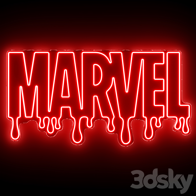 Marvel Neon Sign - Neon - 3D model