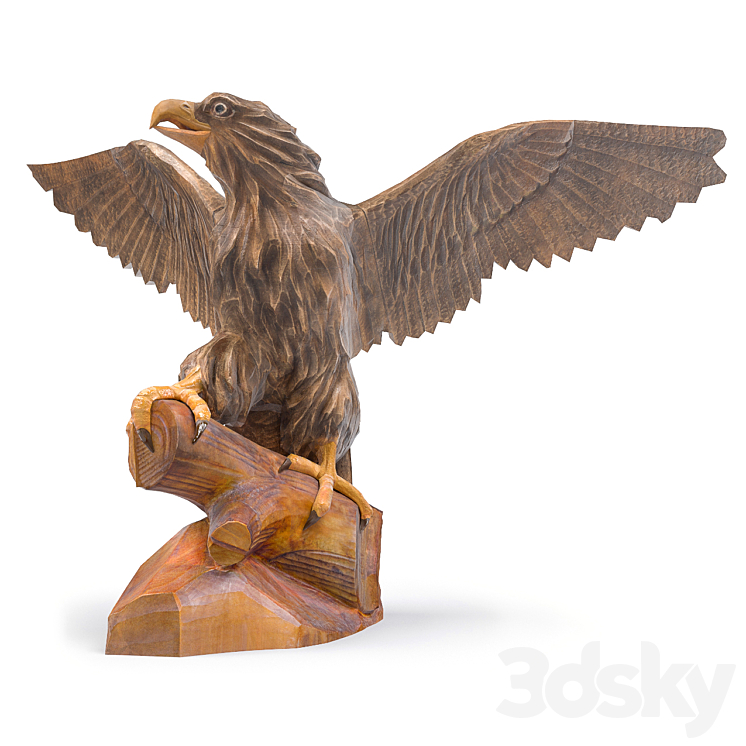 Eagle. wooden figurine - Sculpture - 3D model