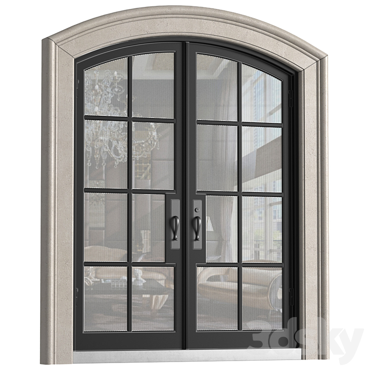 Entrance modern street arched Doors. Entrance to the house.Front Iron ...