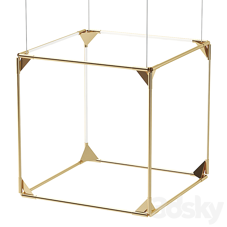 Thin Solids Cube - Pendant light - 3D model