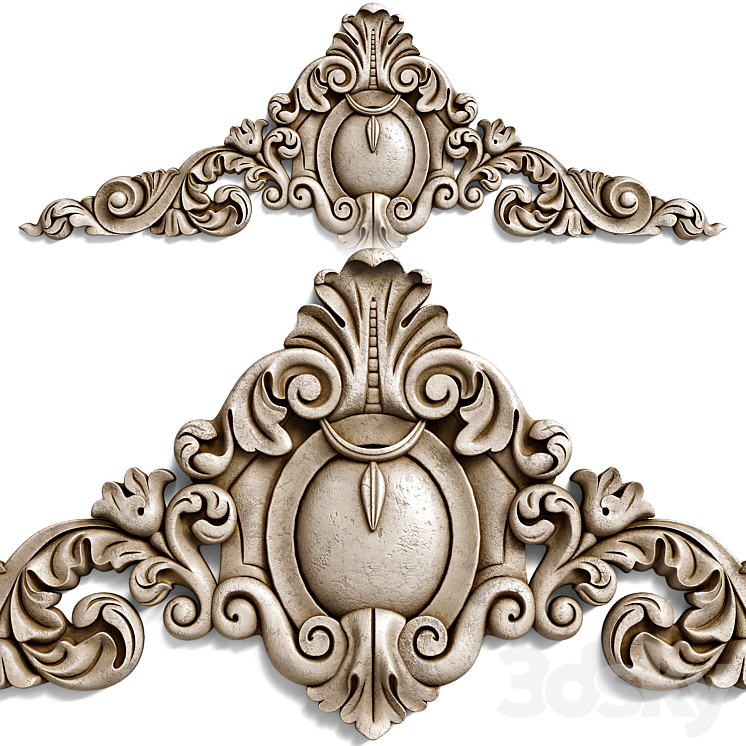 Cartouche 009 - Decorative plaster - 3D model