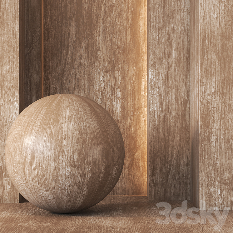 Rustic Wood Texture 4K - Seamless - 3 Colors - Wood - 3D model