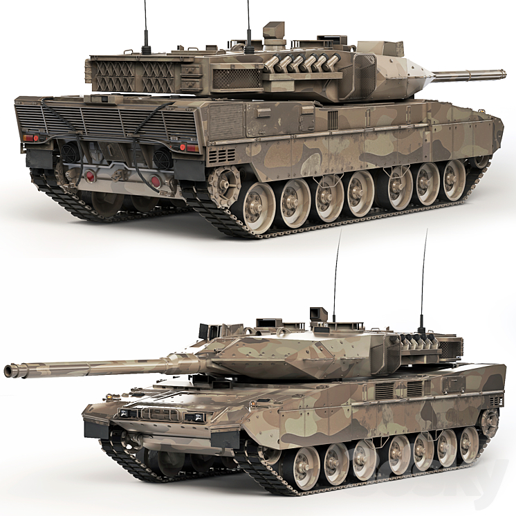 Tank Leopard 2A7V 2016 - Transport - 3D model