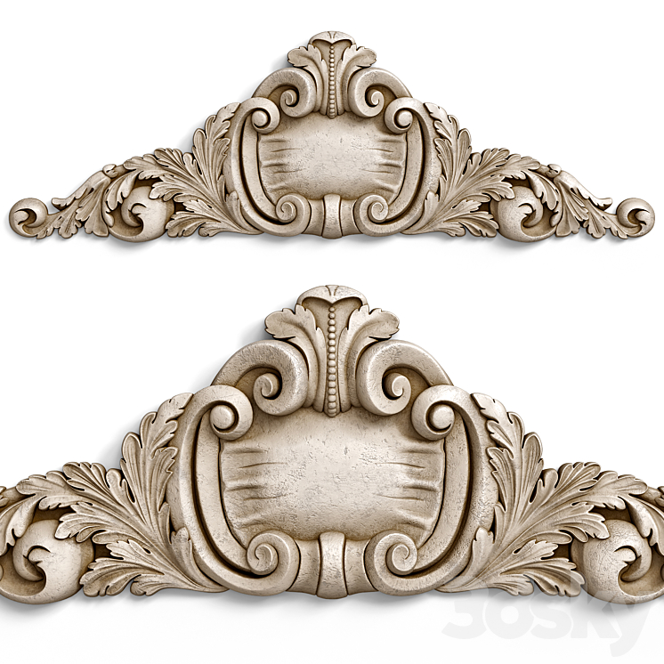 Cartouche 012 - Decorative plaster - 3D model