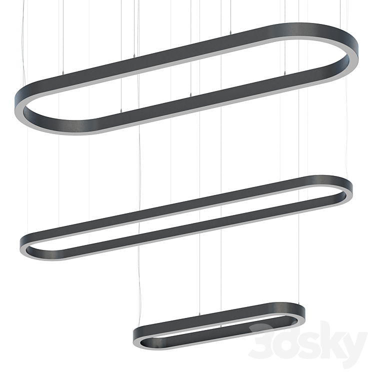 OM Luminaire Led Holding Oval - Pendant light - 3D model