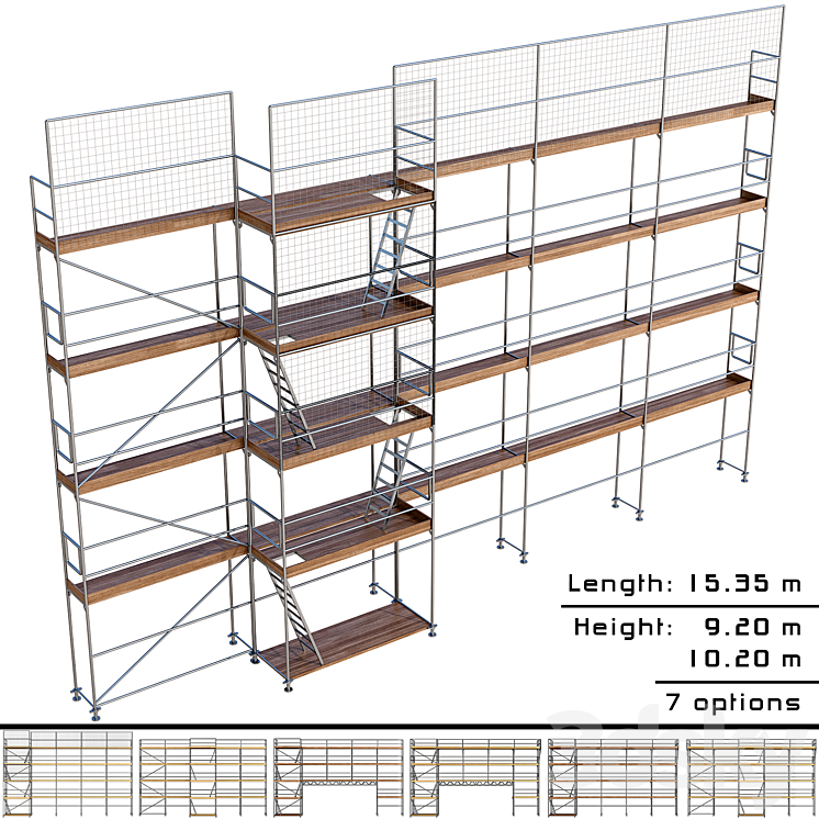 Scaffolding platform - Facade element - 3D model