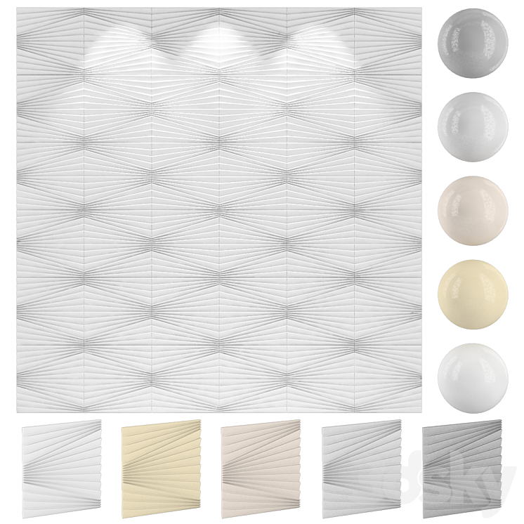 3D Wall Panel - Decorative plaster - 3D model