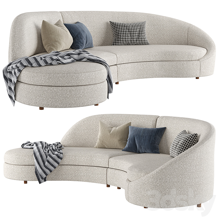 Goleta Two Piece Sectional Sofa - Sofa - 3D model