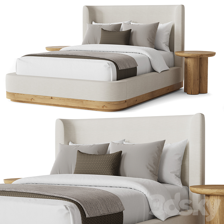 RH OSLO SHELTER UPHOLSTERED PLATFORM BED - Bed - 3D model