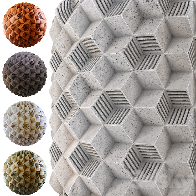 architectural concrete 4K PBR texture 006 - Stone - 3D model