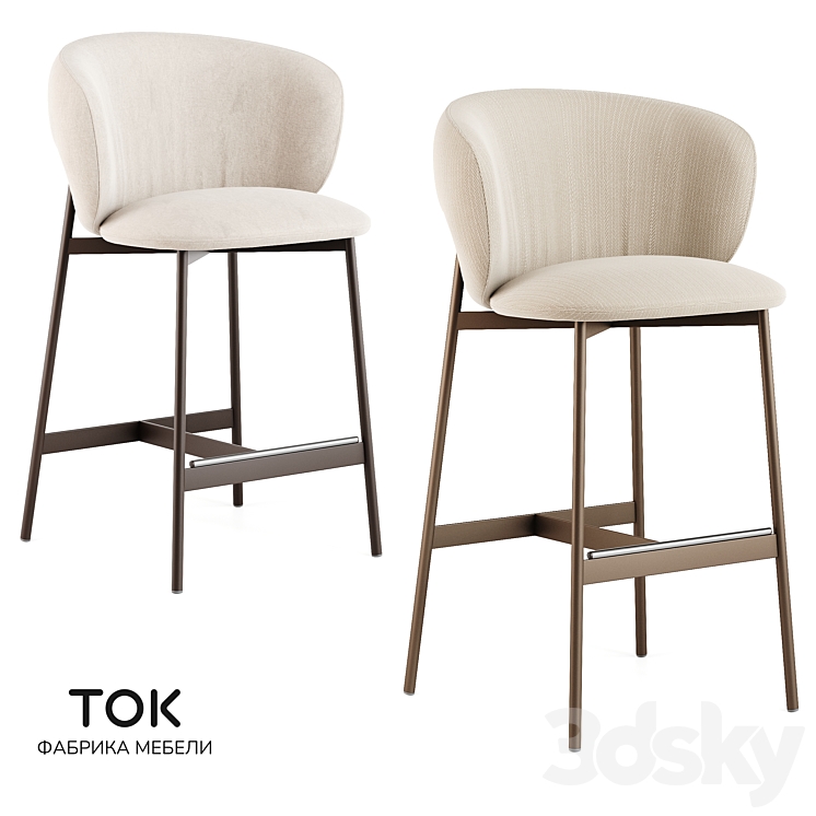 (OM) Bar and semi-bar stool "Baikal MT" Tok Furniture - Chair - 3D model