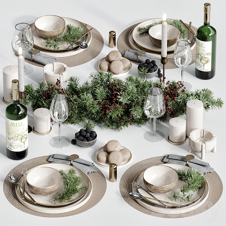 Table Set 08 - Tableware - 3D model