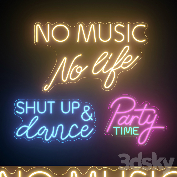 Light modules Set 249 Neon - Neon - 3D model