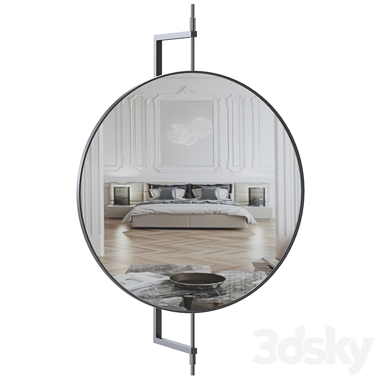 Rotating Round Mirror - Mirror - 3D model