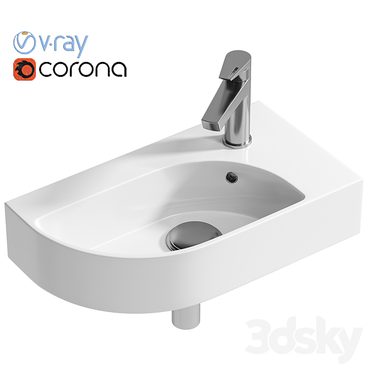 Washstand Cersanit CAMEO 45 right - Wash basin - 3D model