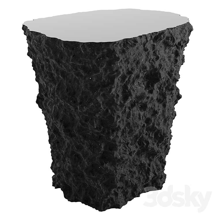 Lava Stone Side Table - Table - 3D model