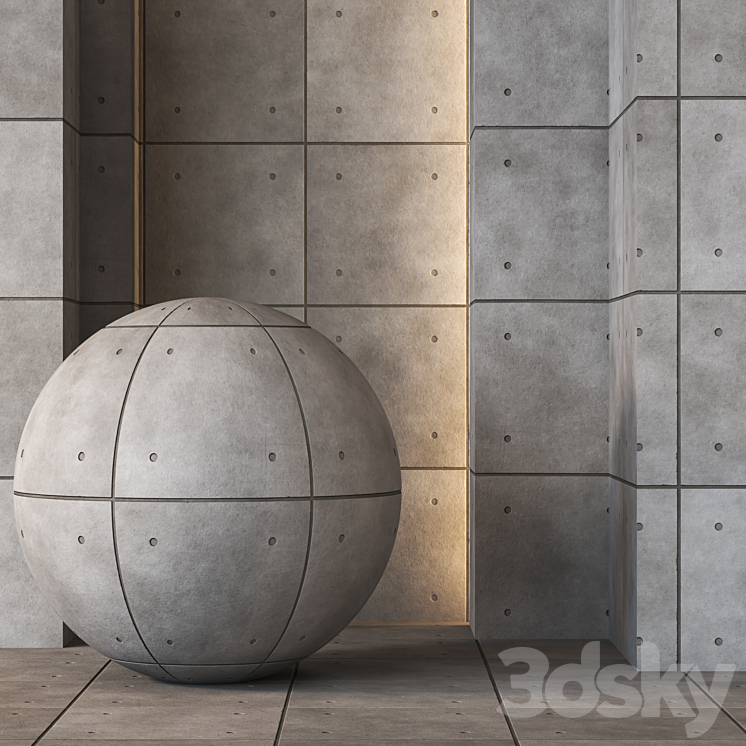 Concrete Panel Texture 4K - Seamless - Wall covering - 3D model